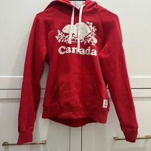 Roots | Sweaters | Roots Red Womens Hoodie With White Logo | Poshmark